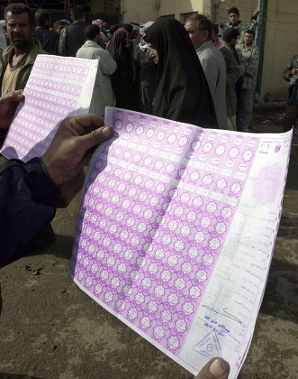Iraqis Examine Their New Ration Cards Editorial Stock Photo - Stock ...