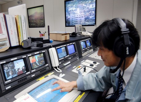 Operator Checks Monitors Disaster Management Headquaters Editorial ...