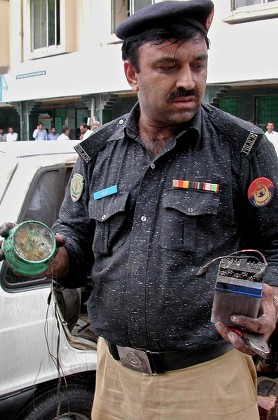Pakistani Policeman Shows Timer Battery Recovered Editorial Stock Photo ...