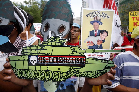 Filipino Militant Holds Cut Out Drawing Editorial Stock Photo - Stock ...