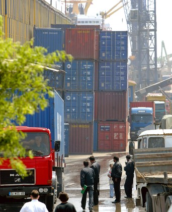Private Security Officers Stand Front Containers Editorial Stock Photo ...