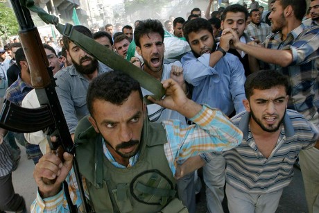Hamas Militant Fires His Ak 47 Editorial Stock Photo - Stock Image ...