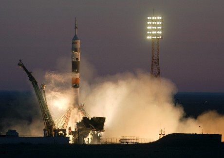 Russian Soyuz Rocket Booster Lifts Off Editorial Stock Photo - Stock ...