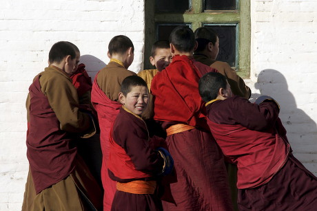 Young Mongolian Monks Play On Grounds Editorial Stock Photo - Stock ...