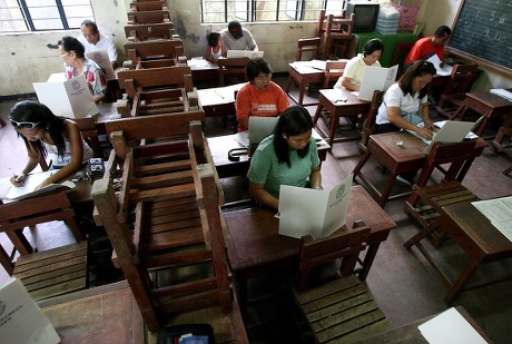 Filipinos Vote Inside Classroom Turned Into Editorial Stock Photo ...