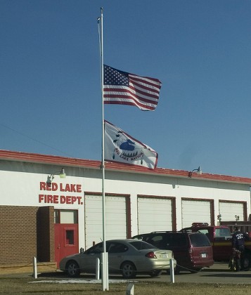 Flags Red Lake Fire Station Fly Editorial Stock Photo - Stock Image ...