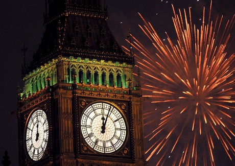 Fireworks Explode Over Londons Famous Landmark Editorial Stock Photo ...