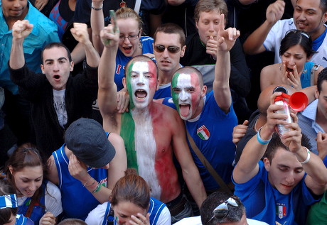 Italian Soccer Fans Celebrate Londons Soho Editorial Stock Photo ...