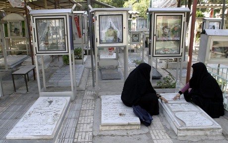 Two Iranian Women Pray Over Grave Editorial Stock Photo - Stock Image ...