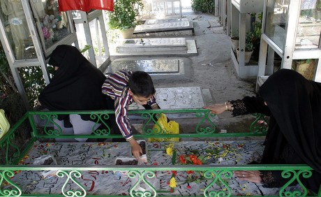 Two Iranian Women Child Clean Grave Editorial Stock Photo - Stock Image ...