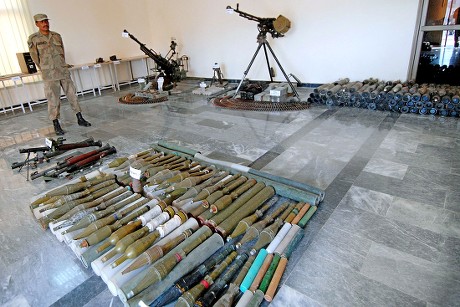 Pakistani Army Soldier Stands Beside Weapons Editorial Stock Photo ...