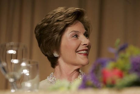 First Lady Laura Bush Laughs During Editorial Stock Photo - Stock Image ...