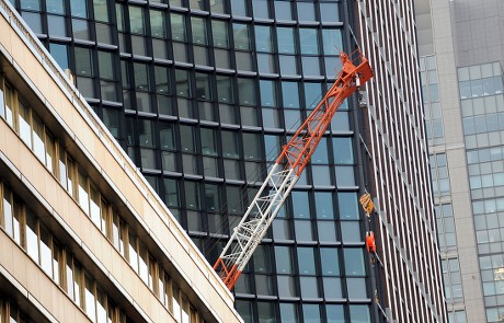 Skyscrapers Dwarf Construction Project Tokyos Marunouchi Editorial ...