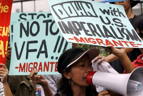 Filipino Rallyist Leads Protest Demonstration Near Editorial Stock ...