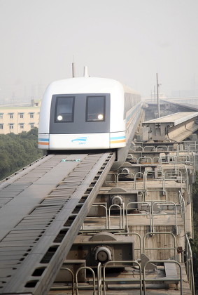 Maglev Magnetically Levitating Train Approaches Terminus Editorial ...