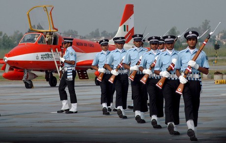 Indian Air Force Personnel Perform Drill Editorial Stock Photo - Stock ...