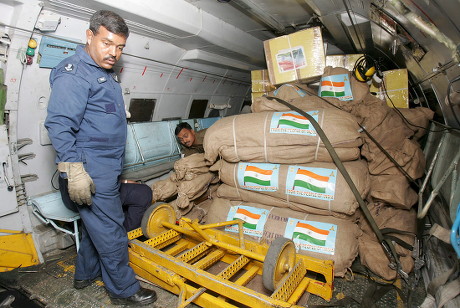 Indian Air Force Soldiers Load Relief Editorial Stock Photo - Stock ...