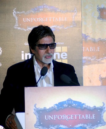 Bollywood Actor Amitabh Bachchan Speaks During Editorial Stock Photo ...