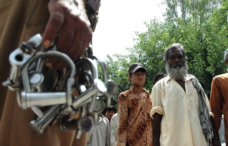 Indian Policeman Stands Handcuffs His Hand Editorial Stock Photo ...