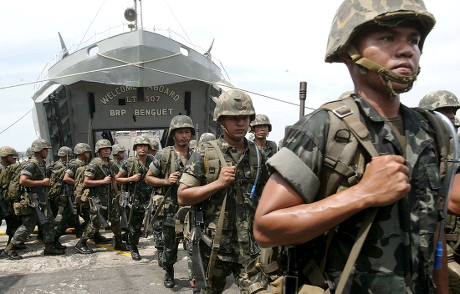 Philippine Marines Arrive Navy Headquarters Manila Editorial Stock ...