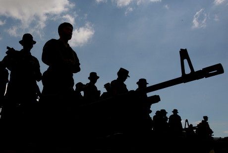 Barrel 60caliber Machine Gun Silhouetted Filipino Editorial Stock Photo ...
