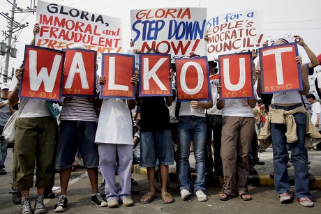 Filipino Students Holds Protest Placards Spelling Editorial Stock Photo ...
