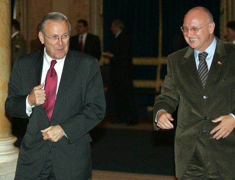 Us Defence Secretary Donald Rumsfeld L Editorial Stock Photo - Stock ...