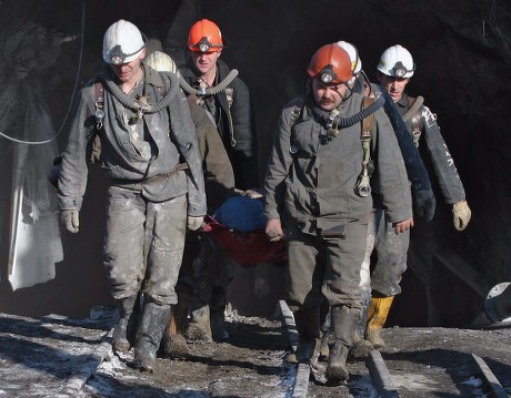 Rescuers Carry Dead Body Miner Killed Editorial Stock Photo - Stock ...