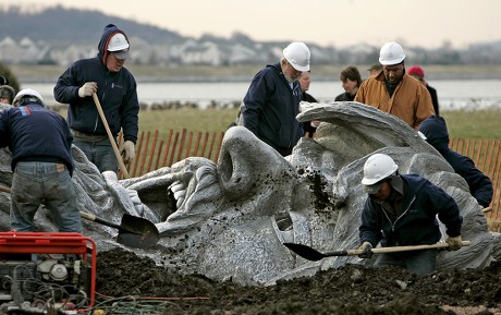 Workers Dig Part Awakening Sculpture By Editorial Stock Photo - Stock ...