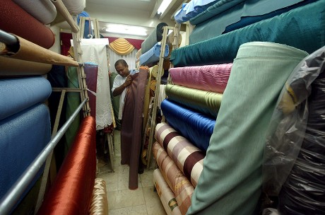 Filipino Woman Sews Curtain Inside Textile Editorial Stock Photo ...