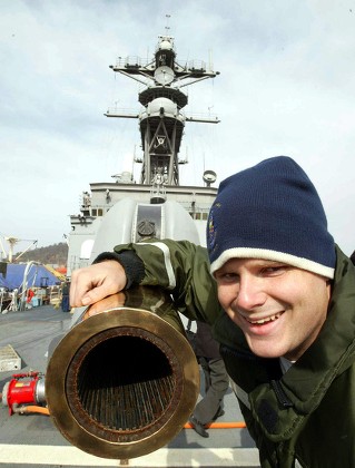 Us Navy Sailor Smiles On Uss Editorial Stock Photo - Stock Image ...