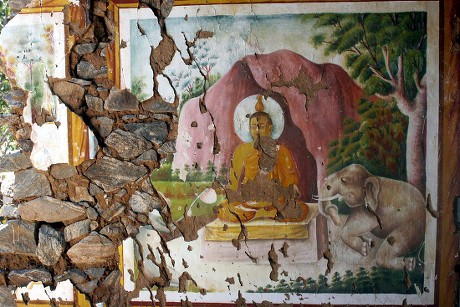 View Crumbling Wall Paintings Sculptures Inside Editorial Stock Photo ...
