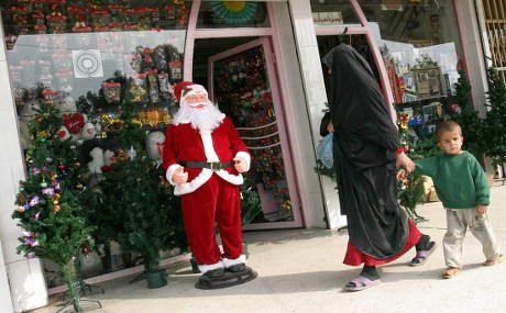 Iraqi Woman Looks Figure Santa Claus Editorial Stock Photo - Stock ...