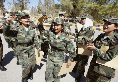 Iraqi Female Soldiers Celebrate After Their Editorial Stock Photo ...