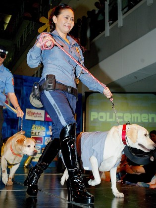 Filipino Model Dressed Policewoman Walks Down Editorial Stock Photo ...