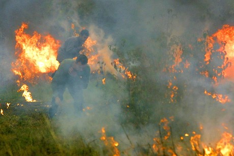 Markers Run Through Fire During Serbias Editorial Stock Photo - Stock ...