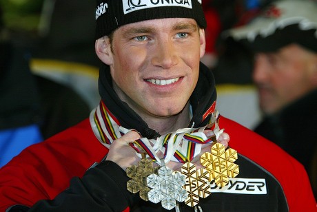Austrias Benjamin Raich Poses His Medals Editorial Stock Photo - Stock ...