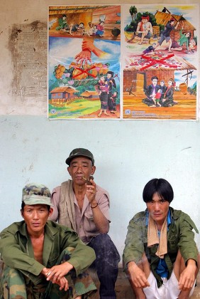 Akha Tribal Men Sit Vacant Faces Editorial Stock Photo - Stock Image ...