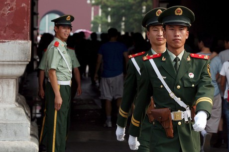 Chinese Paramilitary Police March Out Upright Editorial Stock Photo ...