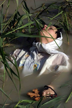 Orthodox Christian Woman Floats Water While Editorial Stock Photo ...