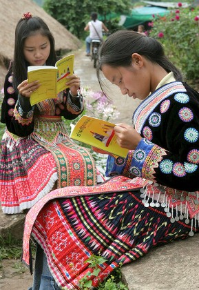 Ethnic Hmong Tribal Women Read Their Editorial Stock Photo - Stock ...