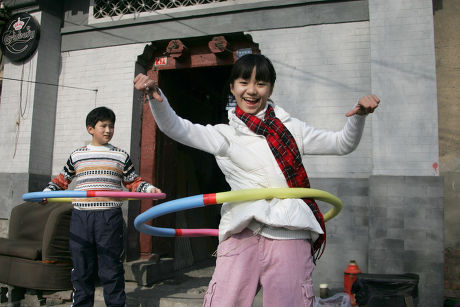 Chinese Children Playing Hula Hoops Beijing Editorial Stock Photo ...