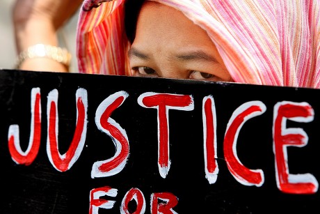 Filipino Militant Woman Displays Placard Rally Editorial Stock Photo ...