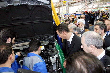 Syrian President Bashar Assad C Inspects Editorial Stock Photo - Stock ...