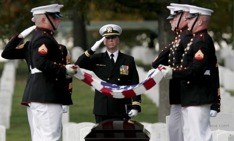 Us Marines Fold American Flag Over Editorial Stock Photo - Stock Image ...