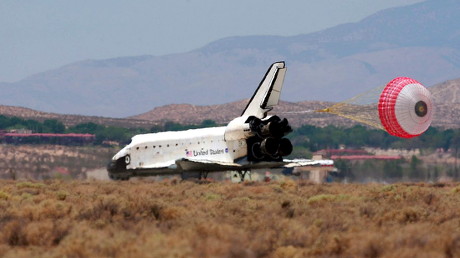 Space Shuttle Atlantis Parachute Deploys After Editorial Stock Photo ...