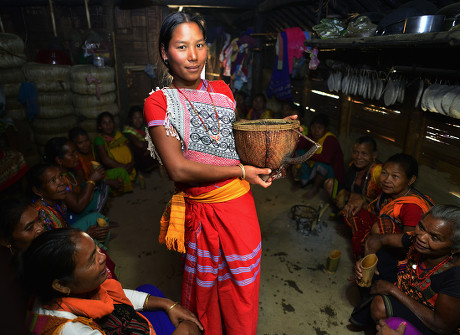 Tiwa Tribal Girl Serves Rice Beer Editorial Stock Photo - Stock Image ...