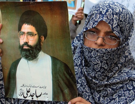 Pakistani Shiite Muslim Woman Holds Portrait Editorial Stock Photo ...