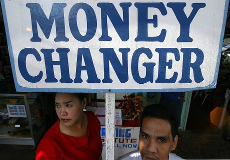 Filipino Money Changers Wait Customers Along Editorial Stock Photo ...