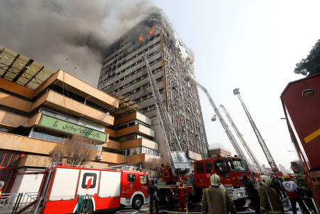 Iconic Plasco Building Collapses After Fire - Foto de stock de ...